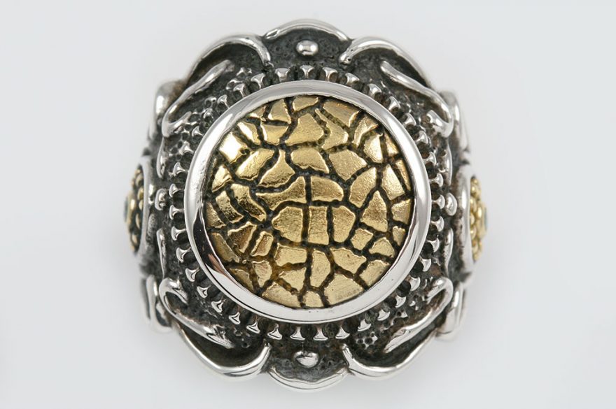 Bohema Royal Baroque Style 18K Gold and Silver Two Tone Ring MR-090