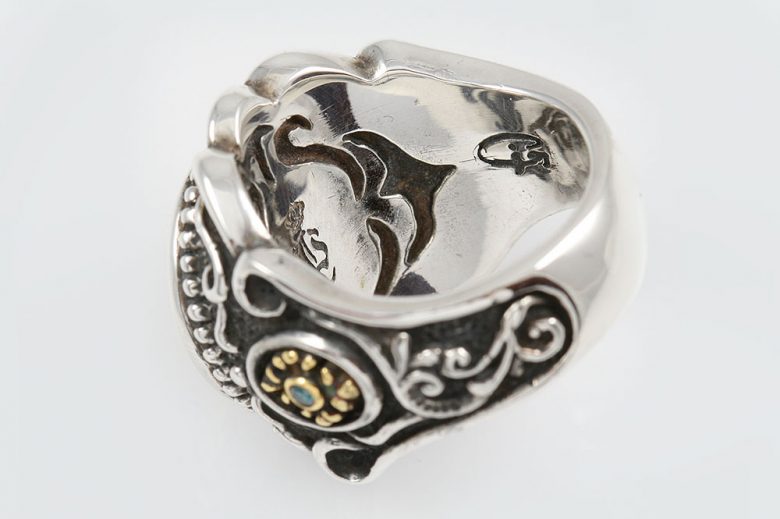 Bohema Royal Baroque Style 18K Gold and Silver Two Tone Ring MR-090