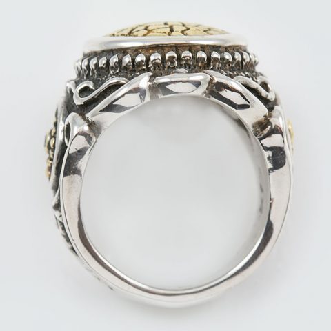 Bohema Royal Baroque Style 18K Gold and Silver Two Tone Ring MR-090