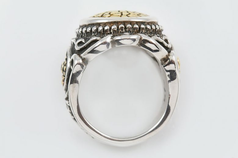 Bohema Royal Baroque Style 18K Gold and Silver Two Tone Ring MR-090