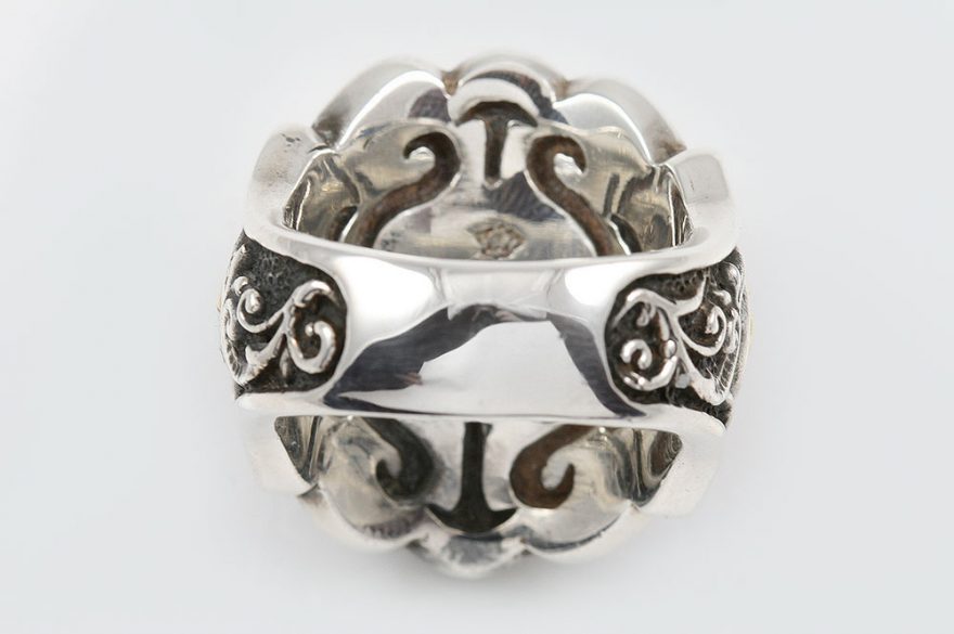 Bohema Royal Baroque Style 18K Gold and Silver Two Tone Ring MR-090