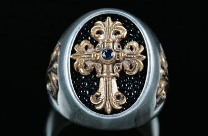 Baron Blue Sapphire Silver Ring MR-030SB
