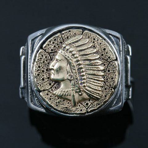 Cherokee Native American Oxidized Silver Ring MR-141