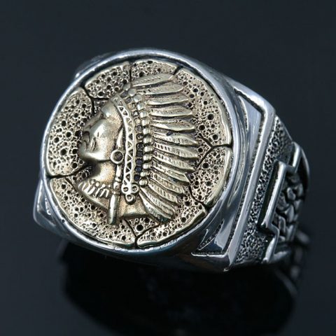 Cherokee Native American Oxidized Silver Ring MR-141
