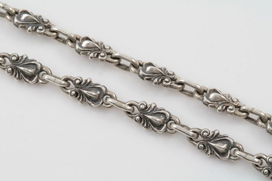 Gothic Heart Sterling Silver Chain CN-001