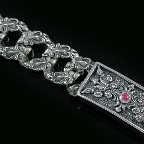 Ladies Gothic Historic Symbolic Luxurious Silver Bracelet LBR-015