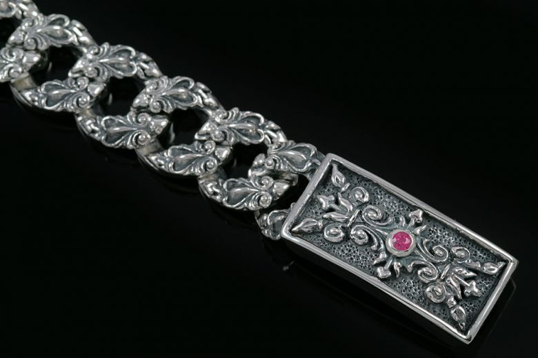 Ladies Gothic Historic Symbolic Luxurious Silver Bracelet LBR-015