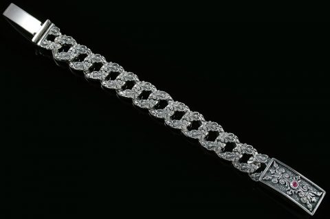 Ladies Gothic Historic Symbolic Luxurious Silver Bracelet LBR-015