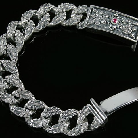 Ladies Gothic Historic Symbolic Luxurious Silver Bracelet LBR-015