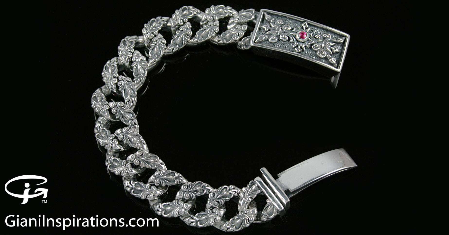 Ladies Gothic Historic Symbolic Luxurious Silver Bracelet LBR-015