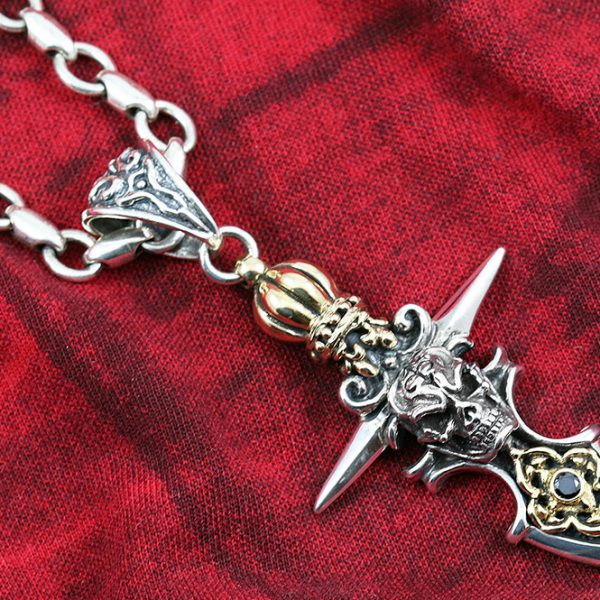 Rasputin Crown Skull & Arrows Silver Pendant PN-032