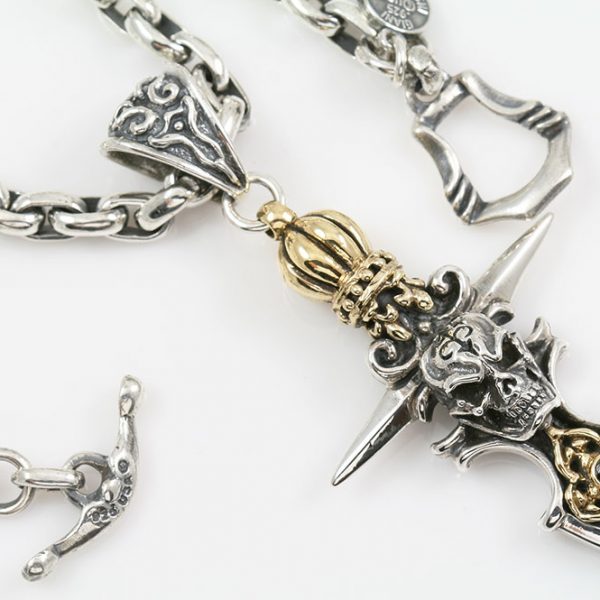 Rasputin Crown Skull & Arrows Silver Pendant PN-032