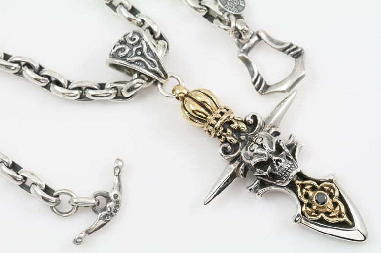 Rasputin Crown Skull & Arrows Silver Pendant PN-032