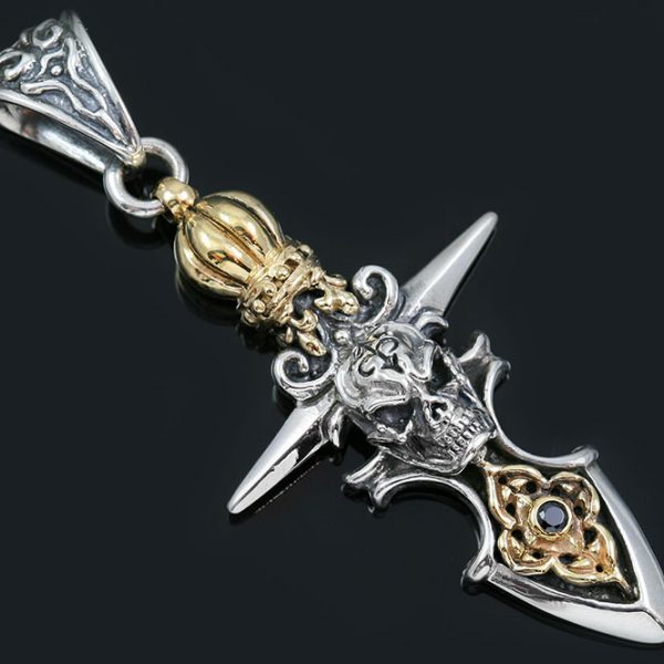Rasputin Crown Skull & Arrows Silver Pendant PN-032